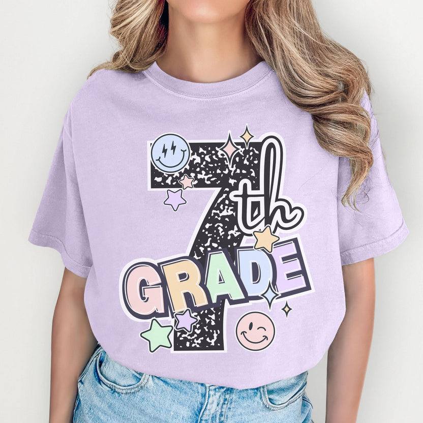 Seventh Grade Composition Notebook Teacher Shirt, 7th Grade Tee, First ...